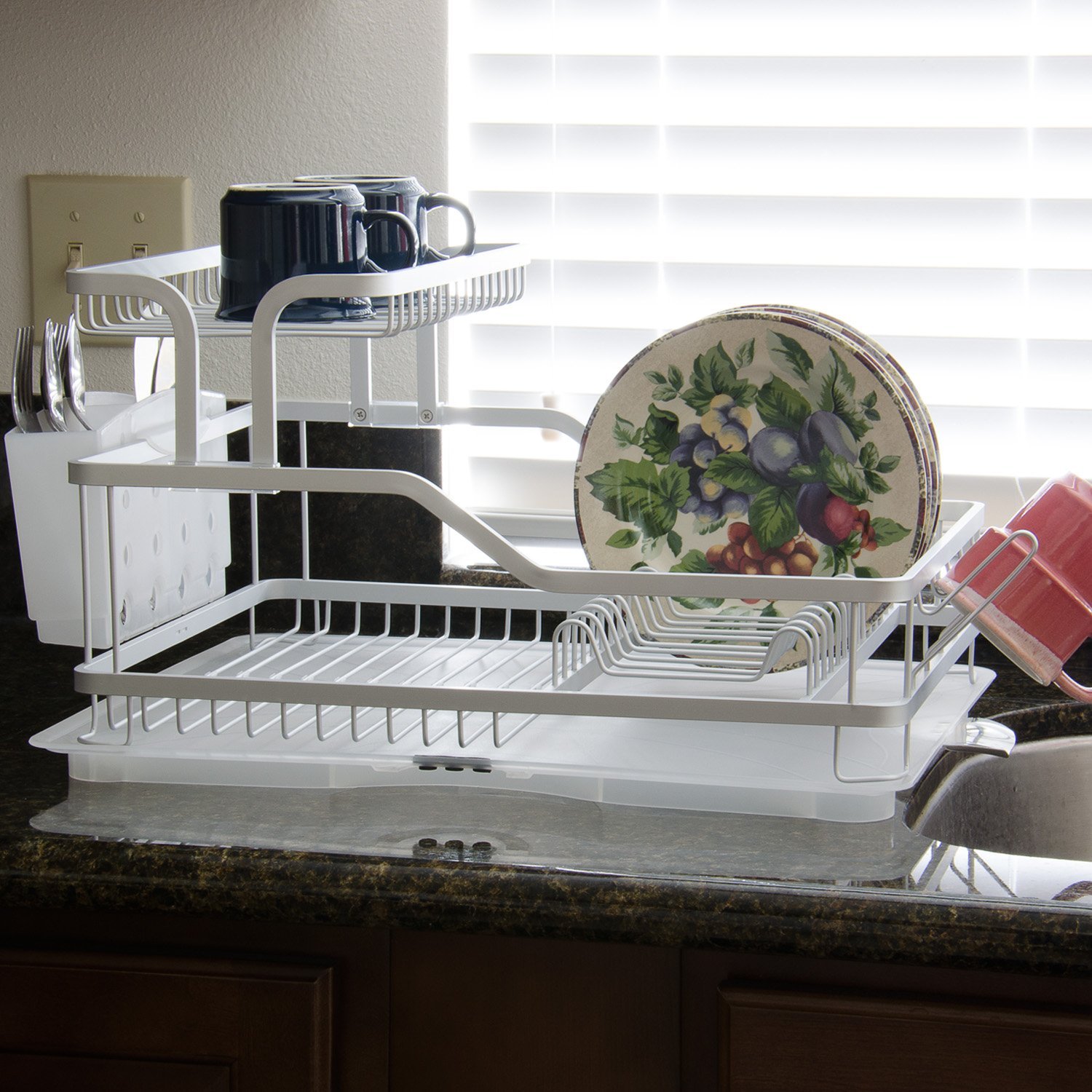 Evelyne GMT-10219 Kitchen Aluminum Frame Tier Dish Drying Counter Top ...